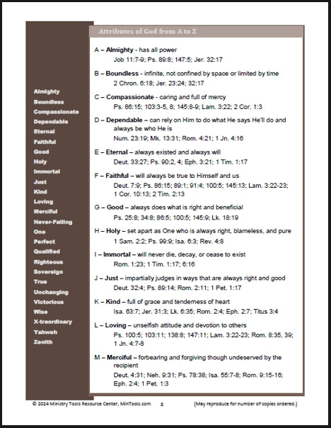 Our Great God from A to Z Discipleship Tool Download – Ministry Tools ...