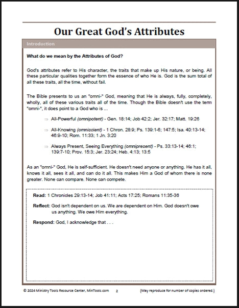 Our Great God from A to Z Discipleship Tool Download – Ministry Tools ...