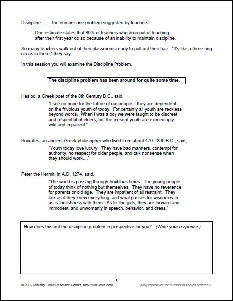 Effectively Handling Classroom Discipline Workbook Download to Print O ...