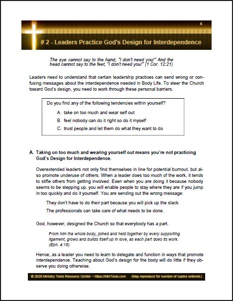 Steering the Church Toward Body Life Leadership Guide – Ministry Tools ...