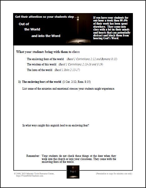 Step Out of World & into Word - How to Get & Keep Attention – Ministry ...