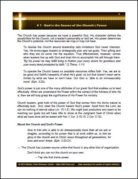 Steering the Church Toward God's Power Leadership Guide – Ministry ...