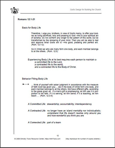 Body Life Ministry Manual Download to Print One – Ministry Tools ...