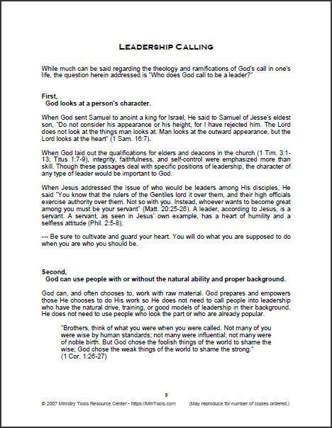 Leadership Ministry Manual Download to Print One – Ministry Tools ...