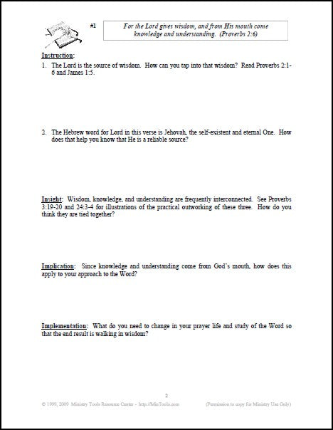 Walk in Wisdom with God - Devotionals Based on Proverbs – Ministry ...